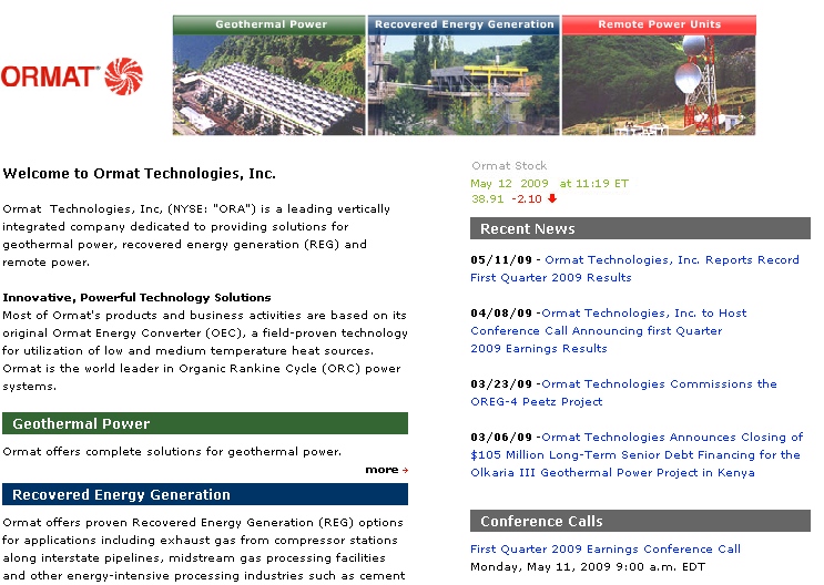 ormat_website | PiensaGeotermia - Noticias de energía geotérmica